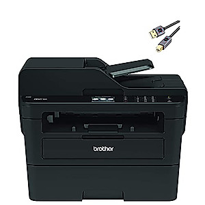 Brother L-2730DW Series Compact Monochrome All-in-One Laser Printer I Print Copy Scan Fax I Wireless I Mobile Printing I Auto 2-Sided Printing I ADF I 2.7" Touchscreen I 36 ppm + Printer Cable