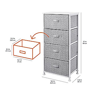 Amazon Basics Fabric 4-Drawer Storage Organizer Unit for Closet, White