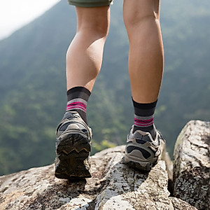 CS CELERSPORT 4 Pack Women's Merino Wool Crew Hiking Socks with Cushion Warm Thermal Winter Boot Athletic Socks for Women, Mixed Color, Small