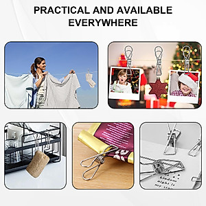 Clothes Pins Heavy Duty Outdoor, 40 Pack Stainless Steel Clothespins, Metal Clips Heavy Duty for Hanging Clothes, Clothes Clips, Laundry Clips, Stainless Steel Clips for Clothes