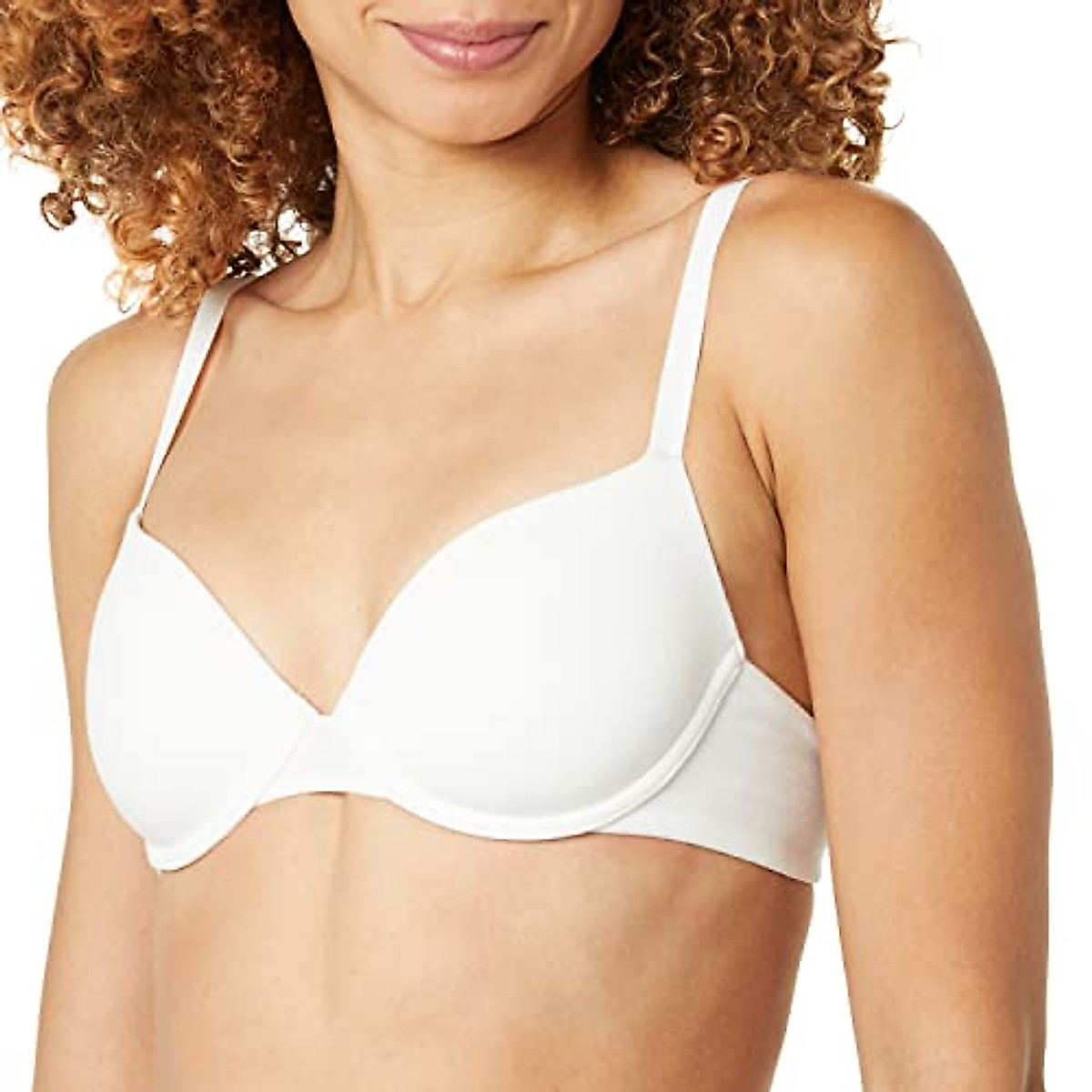 Amazon Essentials Women's Demi Cup Cotton Bra, Pack of 2, Black/White, 36D
