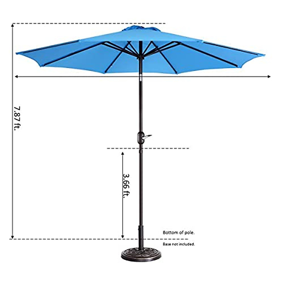 Pure Garden 741227ETJ Patio Umbrella, Blue