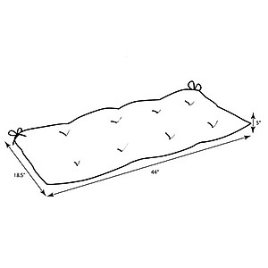 Pillow Perfect 535340 Indoor/Outdoor Omnia Lagoon Swing/Bench Cushion,Blue,44" x 18.5"