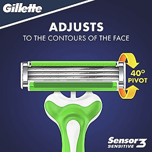 Gillette Sensor3 Sensitive Men's Disposable Razor, 4 Razors