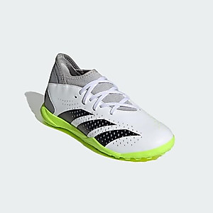 adidas Predator Accuracy.3 Turf Sneaker, White/Core Black/Lucid Lemon, 2 US Unisex Little Kid