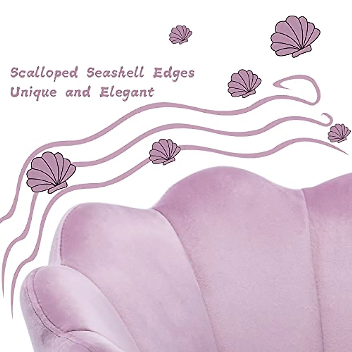 CIMOTA Cute Kids Desk Chair,Velvet Bedroom Chair Adjustable Child Computer Chair Swivel Shell Vanity Chairs for Girls Bedroom/Study Room, Light Purple