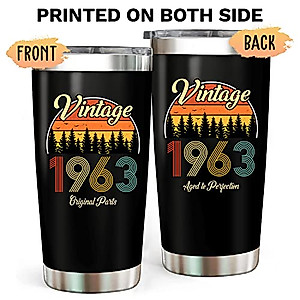 ZAGKOO 61th Birthday Gifts For Women, Men - 60th Birthday Decorations Women, Men - 1963 Birthday Gift Ideas For Men, Women - 61th Birthday Gift Ideas - Happy 61th Birthday, Turning 61 Cup