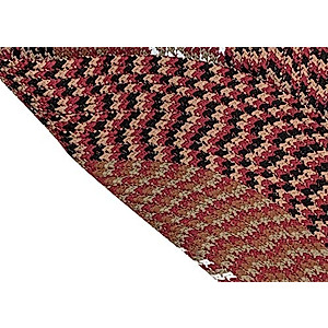 Better Trends Braided Rug, Alpine Braid Collection - Durable, Stain Resistant, Reversible Indoor Utility Rug, 100% Polypropylene Rug, Vibrant Color Rug, 3 PC Set, Burgundy Stripe Rug