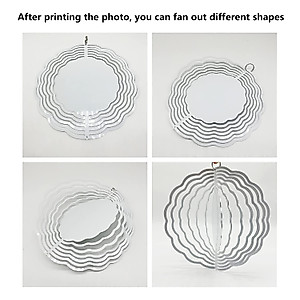 5 pcs 10 inch Sublimation Wind Spinner Blanks Round Sublimation Blanks Products Stainless Steel Metal Indoor Outdoor Garden Decoration for Heat Press Transfer Sublimation Blank Gift