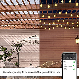 DEWENWILS Dimmer Plug 2 Individually Controlled Outlets, WiFi Light Dimmer for Outdoor String Lights, Compatible with Alexa, Google Home, IFTTT, IP64 Weatherproof, FCC Certified