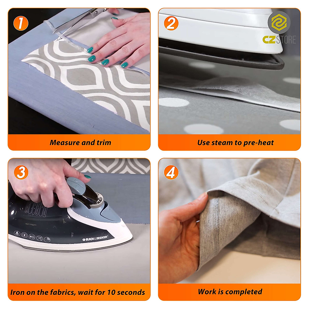 CZ Store✮✮ - Iron-On Fabric Tape |0.79-inch|27 Yard|2-Pack| White Heavy Duty Fusible Adhesive Hemming Strip to Repair Curtains, Clothes, Pants, Pillow Case, Uniform - No Sewing