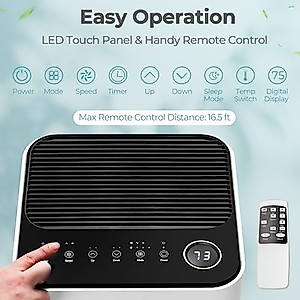 Portable Air Conditioners, SIMOE 10000BTU Portable AC Unit with Dehumidifier & Fan Mode, Rooms up to 350 sq.ft, with Remote Control & 24Hrs Timer, Installation Kit Included, for Home Garage