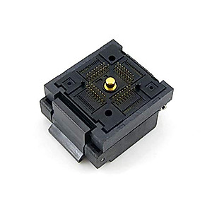 QFN64 Clamshell Programming Adapter Socket/Burning Socket/IC Test Socket QFN-64BT-0.5-01, 64-Pin, 0.5mm Pitch, IC Test Burn-in Socket, Applied to QFN64, MLP64, MLF64 Packages.