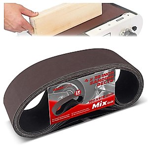 4 x 36 Inch 100 x 915 mm Sanding Belts Set - 15-Pack with 80/120/150/240/400 Grits, Aluminum Oxide Abrasive Belts for Woodworking