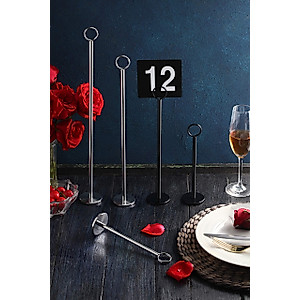 New Star Foodservice 23336 Ring-Clip Table Number Holder/Number Stand/Place Card Holder, 8-Inch, Set of 12