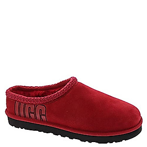 UGG Men's Tasman Graphic Outline Slipper, Black/Samba RED, 12