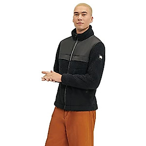 UGG Men's Seth Blocked Sherpa Jacket, Tar, Large