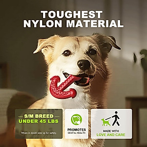 GFECMX Dog Toys for Small Dogs - Indestructible Dog Toy, Puppy Chew Toys for Teething - for Boredom,Dog Enrichment Toys,Puppy Toys to Keep Them Busy,Chew Toys for Aggressive Chewers,Medium,Bacon,Red