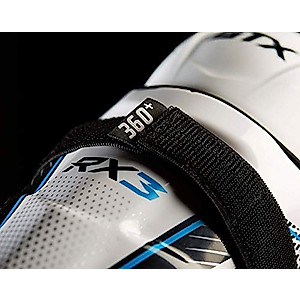 STX HP SG30 SR 14 WE/BE Ice Hockey Surgeon RX3 Shin Guards, 14", White/Blue, 14"