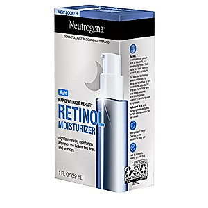 Neutrogena Rapid Wrinkle Repair Retinol Anti-Wrinkle Night Moisturizer Cream, Anti-Wrinkle Face & Neck Cream Moisturizer with Hyaluronic Acid & Retinol, Paraben-Free, 1 fl. oz