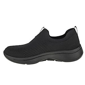 Skechers Women's GO Walk Arch FIT-Iconic Sneaker, Black/Black, 8