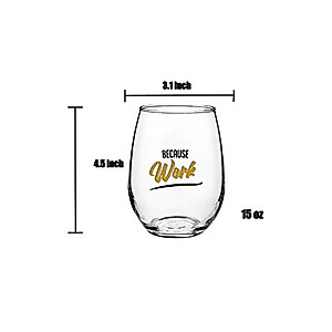 Before Work, Because Work Mug and Wine Glass Set - Funny Office Gifts - Great Boss Gift - Funny Coworker Gift - Before and after work