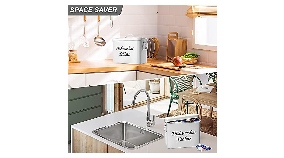 Large 3.8Qt Dishwasher Pod Container | Kitchen Organizer