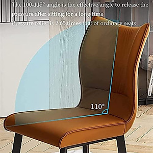 Chairs Kitchen Dining Chairs Set of 4 Modern Upholstered Dining Chairs Soft PU Leather Cushion Seat Business Reception Chair (Color:Orange)