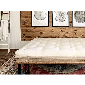 Pure Comfort Natural Cotton Mattress - Medium Firm - Wool & Individually Pocketed Micro Coils - Twin