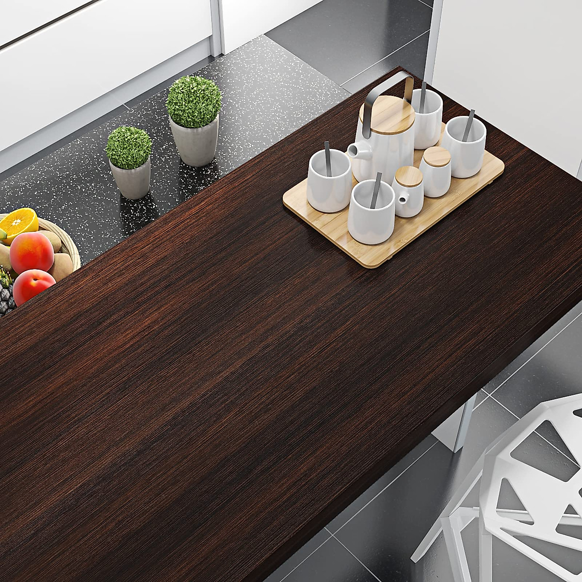 FunStick Brown Walnut Wood Contact Paper for Cabinets Countertops Waterproof Wood Wallpaper Peel and Stick Rustic Wood Grain Contact Paper Self Adhesive Removable Wood Paper for Desk Thick 15.8"x78.8"