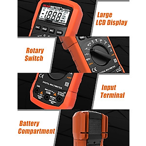 Auto-Ranging Digital Multimeter, AC/DC Amp Ohm Voltage Test Meter with Resistance, Continuity, Capacitance, Frequency and Diode Test; Multi Tester with Backlit Display, Data Hold and NCV