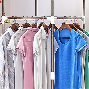 LHLLHL Metal Coat Rack Floor Standing Clothes Stand Garment Rack with Shelf Home Bedroom Clothing Wardrobe Storage Organizer Furniture