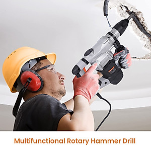 1-9/16" SDS-Max Heavy Duty Rotary Hammer Drill with Vibration Control, Safety Clutch,13 Amp 3 Functions Demolition Rotomartillo for Concrete
