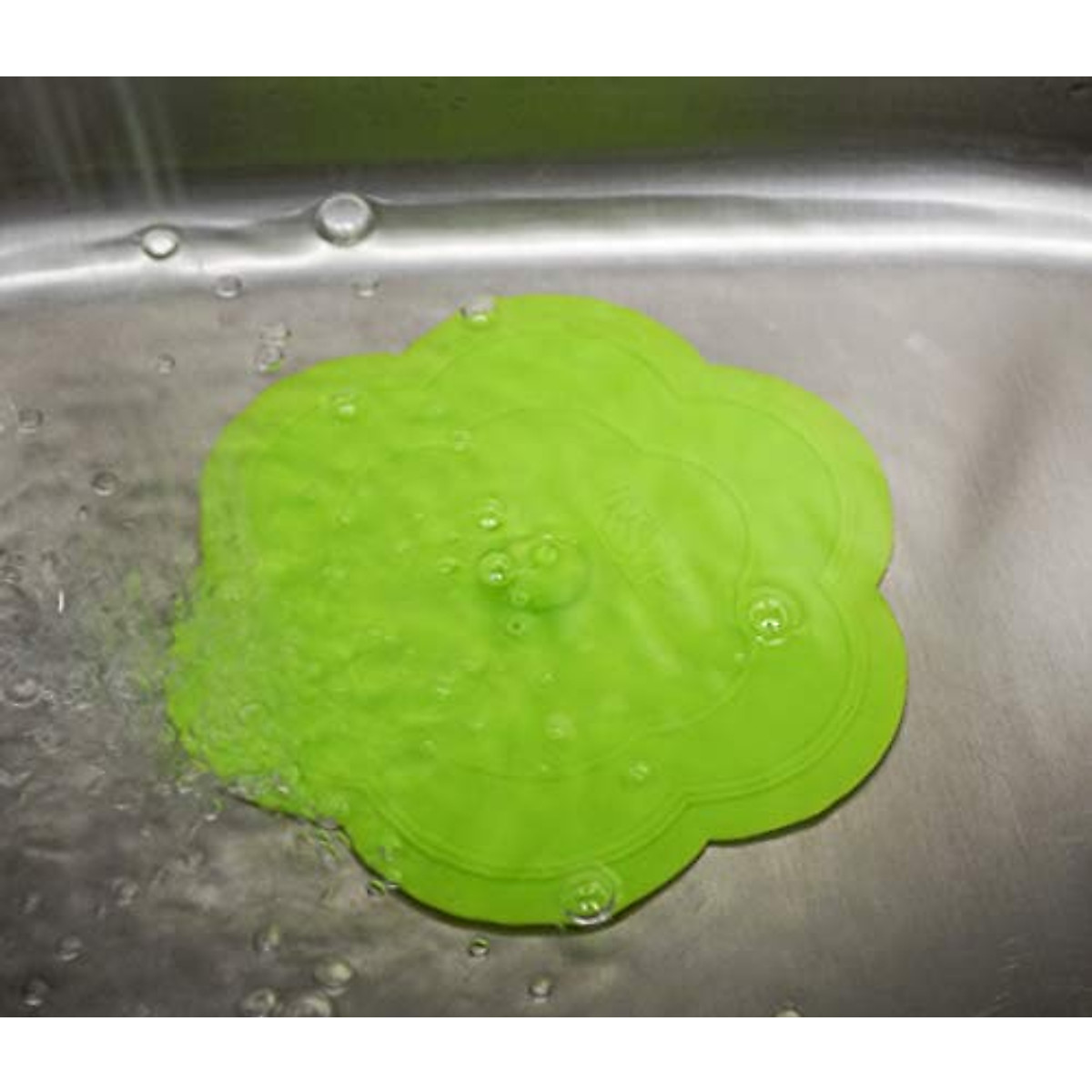 RSVP International Green Silicone Flower Kitchen Stopper, 6" | Sink Plug | Water-Tight Seal | Durable Silicone Withstands Hot Water | Dishwasher Safe