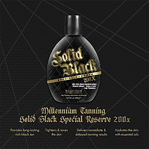 Millennium Tanning Solid Black Special Reserve 200X, Tanning Lotion w/Tattoo Protector, 13.5 Ounces