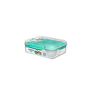 Sistema Bento Box TO GO | Lunch Box with Yoghurt/Fruit Pot | 1.65 L | BPA-Free | Minty Teal | 1 count