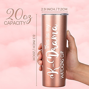 Onebttl Korean Gifts for Women K-drama Merchandise for Kdrama Lovers on Birthday, Christmas, Stainless Steel Insulated Tumbler- THIS IS MY K-DRAMA WATCHING CUP