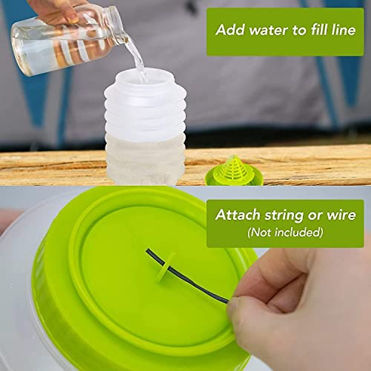 Outdoor Fly Trap Reusable Traps with Bait 2 Pack, Poison Free Fly Killer and Trap with Bait by iVenusTrap