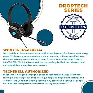 Gumdrop DropTech USB B2 Over-Ear Headphone with Built-in Mic Designed for K-12 Students, Teachers and Classrooms– Drop Tested, Rugged and Reliable for an Enhanced Educational Learning Experience–Black