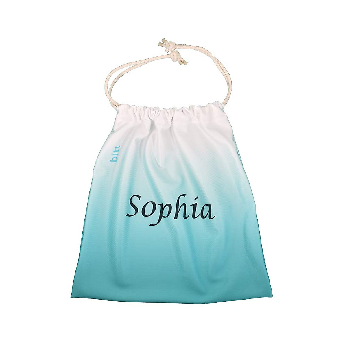 Bitt Sportswear Personalized Gymnastics Grip Bag - Ombre Colors, Customized Bag with Crystals Option (Teal Ombre)