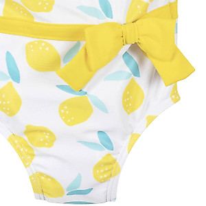 Gerber Girls' One-Piece Swimsuit, White Yellow Lemons, 12 Months