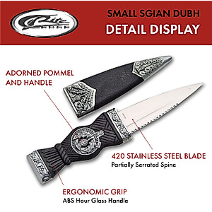 SZCO Supplies 7.25" Small Sgian Dubh Scottish Dirk Knife, Black