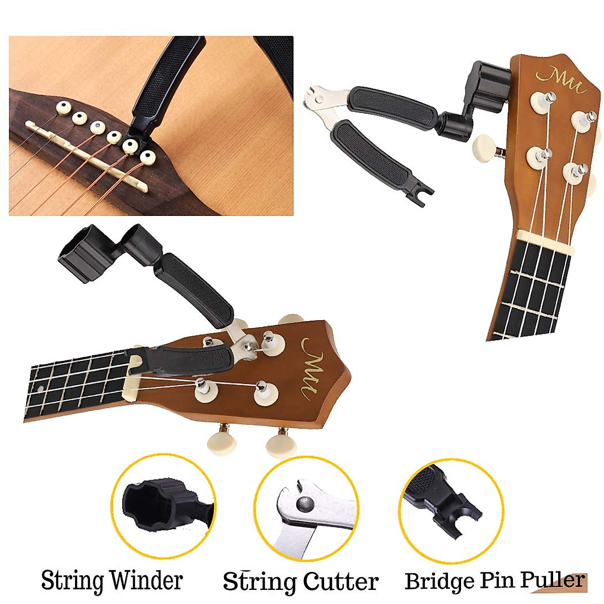 Hidear Guitar Repairing Maintenance Tool Kit Includes String Organizer String Action Ruler Gauge Measuring Tool Hex Wrench Set Files for Guitar Ukulele Bass Mandolin Banjo