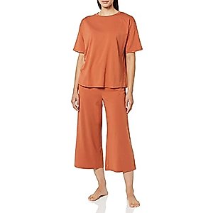 Amazon Essentials Women's Knit Jersey Pajama Set, Terracotta, X-Small