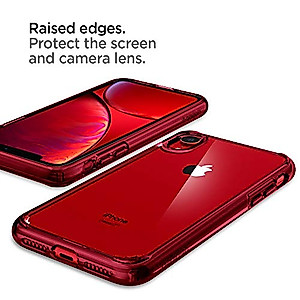 Spigen Ultra Hybrid [Anti-Yellowing] [Military Grade] Designed for iPhone XR Case, 6.1 inch Cover - Red