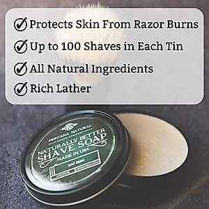 MNSC Bay Rum Artisan Small Batch Shave Soap for a Naturally Better Shave - Smooth Shave, Hypoallergenic, Prevent Nicks, Cuts, and Razor Burn, Handcrafted in USA, All-Natural, Plant-Derived