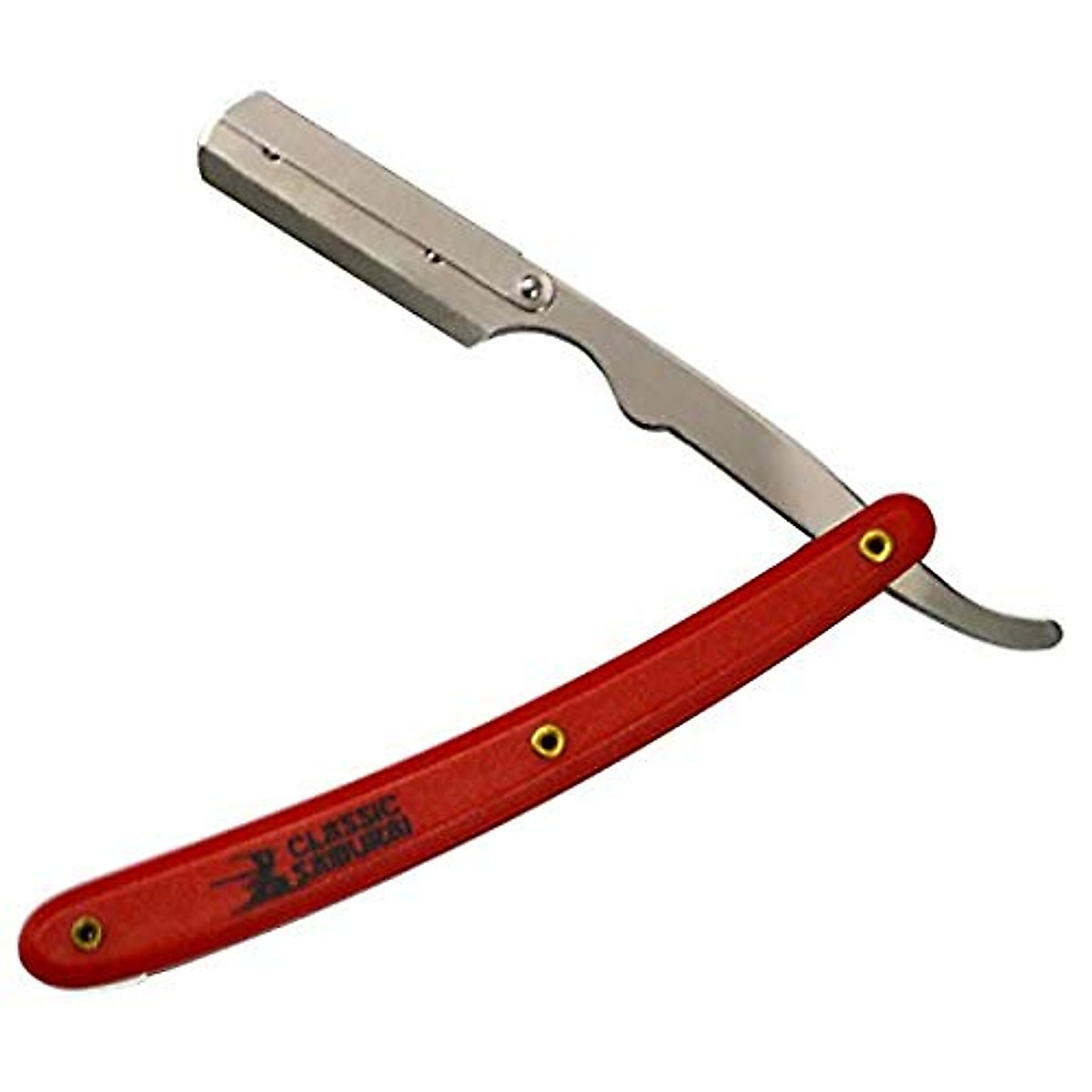 Classic Samurai CS-101 Red Stainless Steel Professional Barber Straight Edge Razor with 15 Astra Double Edge Razor Blades
