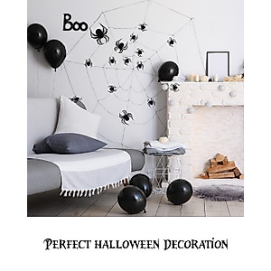 Coogam 60 PCS Halloween 3D Spiders Decoration, Scary Realistic Black Spider Sticker DIY Windows Wall Decal for Home Decor Bathroom Indoor Hallowmas Party Supplies