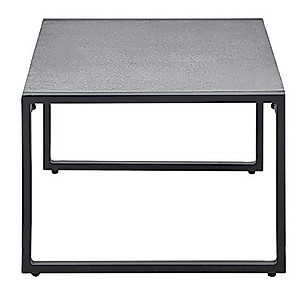 Tommy Hilfiger Hampton Modern White Mesh Outdoor Patio Furniture Collection Gunmetal Frame, Coffee Table, Gray