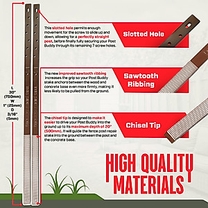 Post Buddy Pack of 2 Easy Fence Post Repair (to fix 1 Broken Wood Post), Fast and Simple to Install, Highly Effective, Long-Lasting